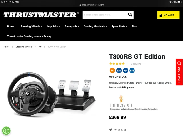 PS5 THRUSTMASTER T300 RS GT Edition Steering Wheel and Pedal Set ...