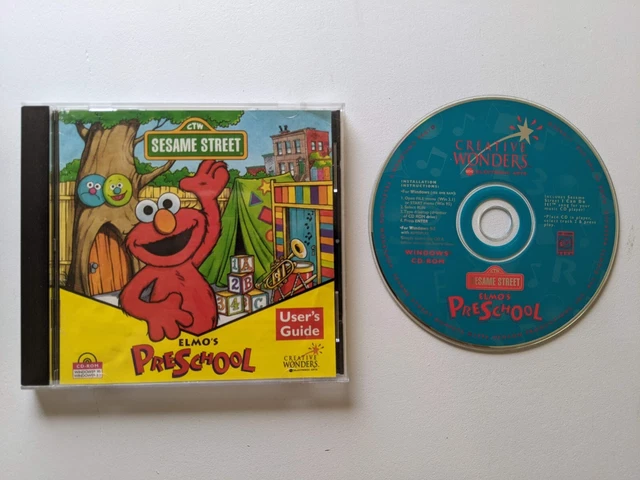 SESAME STREET ELMO'S Preschool CD-ROM (Windows / Mac) Learning Muppets ...