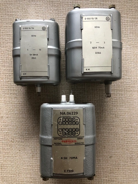 THREE PARMEKO FILTER smoothing chokes choke oil filled for tube amp £25 ...