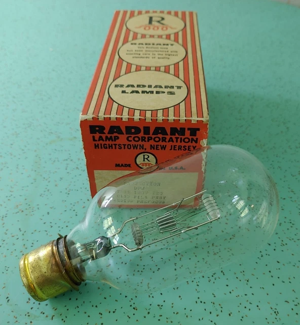 VINTAGE RADIANT LAMP Projection DPJ Light Bulb Original Box 750W 120v ...