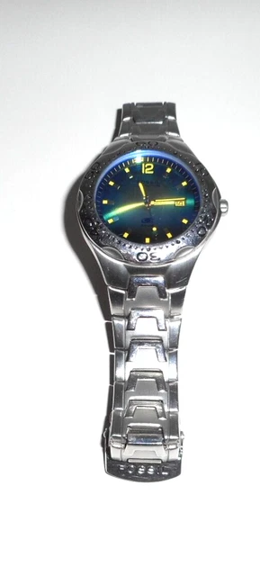 ARMBANDUHR HERREN, FOSSIL Blue, Edelstahl, Typ AM-3520, 100 Meter ...