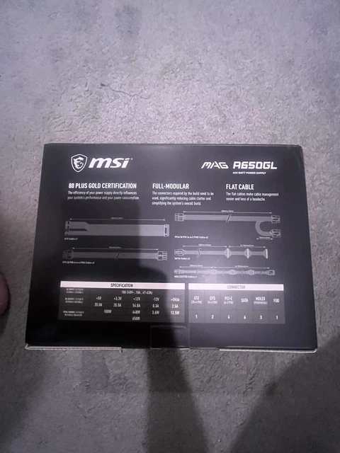 MSI MAG A650GL 650W 80+ Gold Fully Modular ATX Gaming PC Power Supply PSU £37.10 - PicClick UK