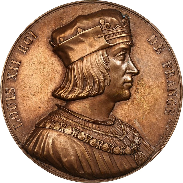 FRANCE, MÉDAILLE, LES Rois de France, Louis XII, 1836, Bronze, Caqué ...