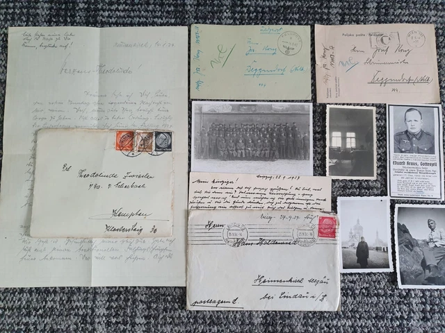 ORIGINAL GERMAN WW2 Bundle/lot Soldiers Letters+Pre Ww2 Letter+Photos ...