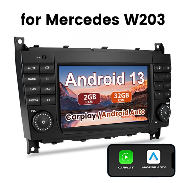CAR STEREO RADIO Android 13 GPS SatNav CarPlay BT For Mercedes Benz C ...
