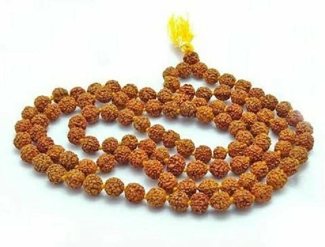 ORIGINAL NEPALI RUDRAKSHA Mala with for Wearing and Japa Mala (5 Mukhi ...