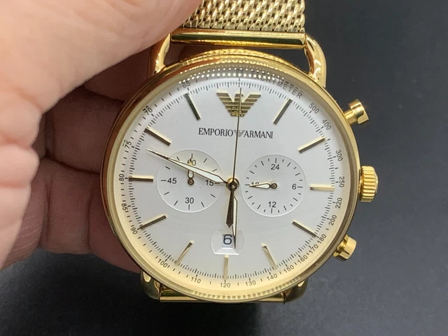 OROLOGIO UOMO EMPORIO Armani AR11315 Lusso Bracciale S/S Quadrante ...