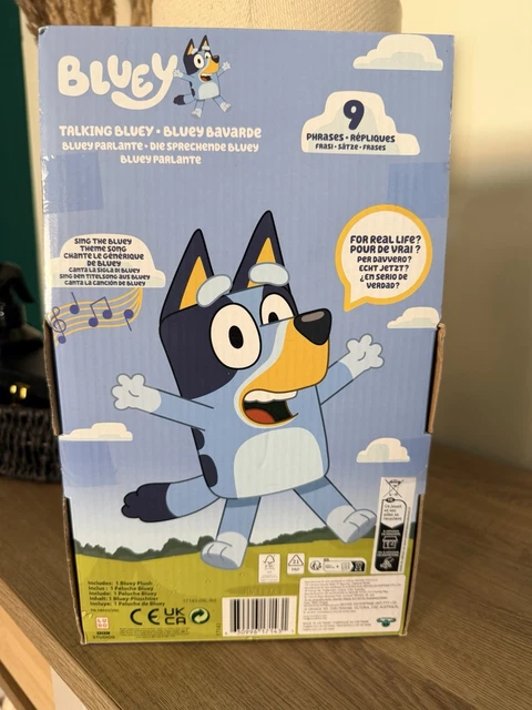 BLUEY TALKING BLUEY Plush Soft Toy Medium 30cm Dogs Blue Yellow Navy £ ...