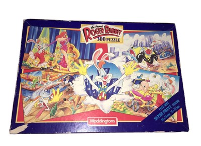RARE VINTAGE WALT Disney Who Framed Roger Rabbit Puzzle And Poster ...