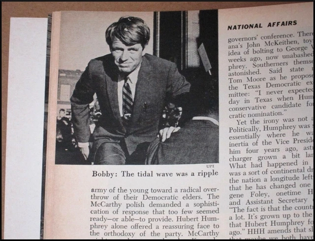 4/29/1968 NEWSWEEK MAGAZINE Veep Hubert Humphrey Robert Kennedy RFK ...