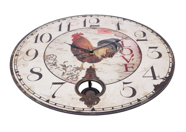 HORLOGE MUR TOUR Pendule en Bois Mur Cuisine Coq Vintage Horloges Neuf ...