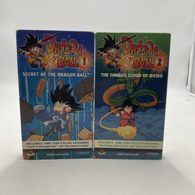 DRAGON BALL VHS Tape Lot - Volumes 1 & 2 - English Version Dubbed ...