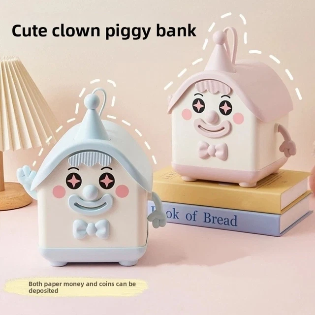CARTOON HOUSE JOKER Coin Savings Tank Kids Storage Box Desk Decor ...