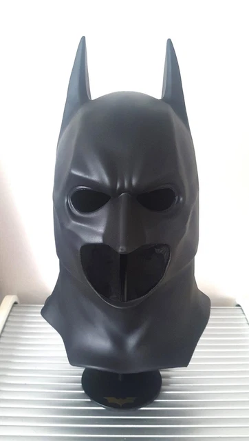 RARE BATMAN BEGINS Black Life Size Cowl Urethane Heavy Rubber Mask £120 ...