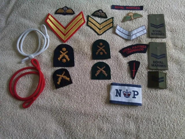 ROYAL MARINES COMMANDO rank chevrons, SQ badges, commando titles and ...