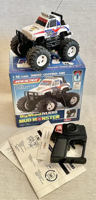 VINTAGE 80S RC Car Atcomi Asahi China Big Wheel Pajero Mud Monster 1/28 ...