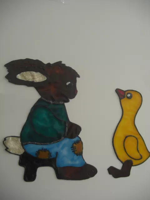 WINDOW COLOR FENSTERBILD auf Folie Hase Osterhase mit Ente EUR 5,00 ...