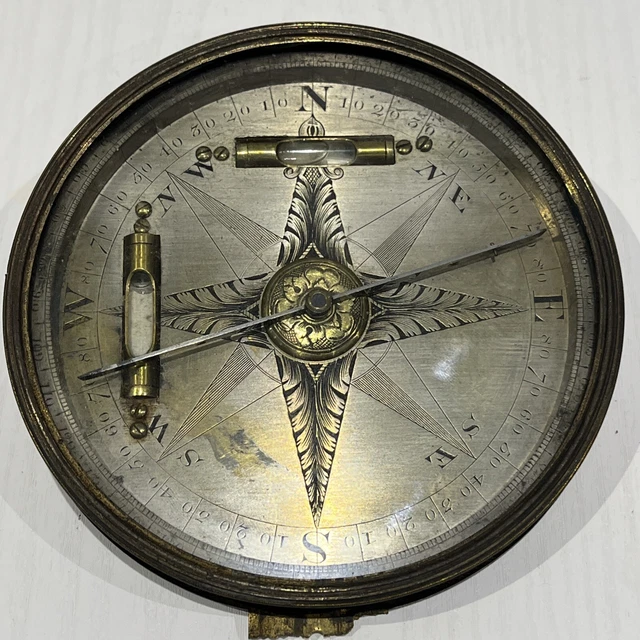 ANTIQUE 19TH CENTURY Brass Miners Dial Surveyor Compass Circumferentor ...