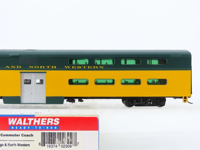 HO SCALE WALTHERS 932-6251 CNW PS Double-Decker Commuter Coach ...