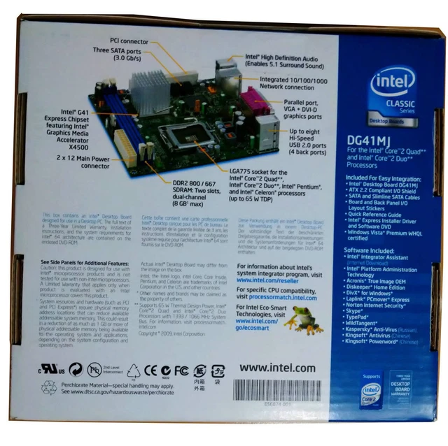 INTEL DG41MJ LGA775 Mini ITX Motherboard Tested Used PCIe SATA USB ...
