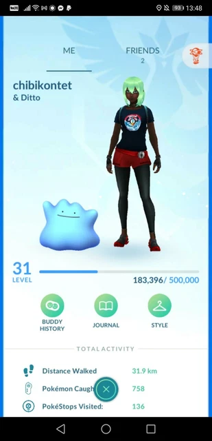 POKÉMON GO ACCOUNT shiny ditto dialga palkia charizard Lugia weezing ...
