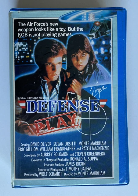 DEFENSE PLAY [VHS] Virgin Video Big Box Ex-Rental Tape Clamshell 1988 ...