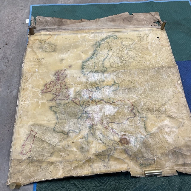 HUGE ANTIQUE 1800S James Wyld Wall Map of Europe By Treaty of Paris EUR ...