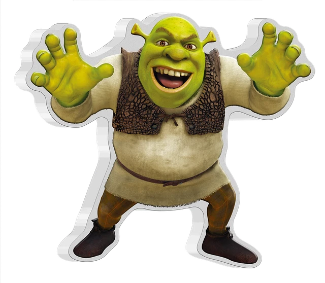 SHREK SHAPE 20TH Anniversary 1 Oz Silver Coin 2$ Niue 2021 EUR 50,00 ...