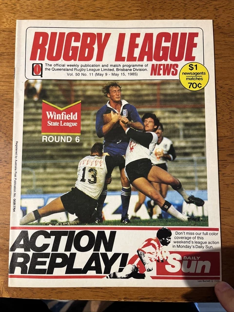 RARE 1985 BRISBANE Rugby League News Allan Langer 1st Game Half Back ...