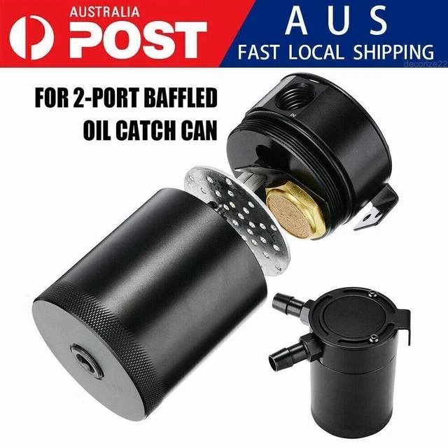 UNIVERSAL BAFFLED ALUMINUM Oil Catch Can 2 Port Oil Catch Tank ...