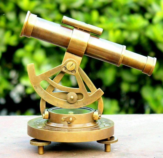 BRASS NAUTICAL ALIDADE Vintage Marine Telescope Maritime Compass ...