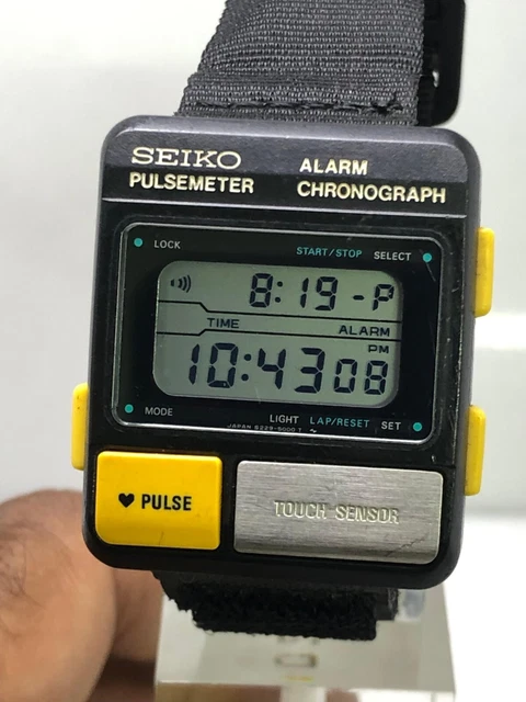 VINTAGE SEIKO S229-5001 Pulse Meter Alarm Chronograph Digital Men's ...