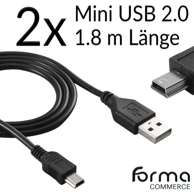 MINI USB KABEL Stromkabel USB A Stecker zu Mini B Stecker Datenkabel ...