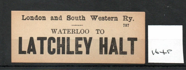 LONDON & SOUTH Western Railway LSWR - Luggage Label (1640) Latchley ...