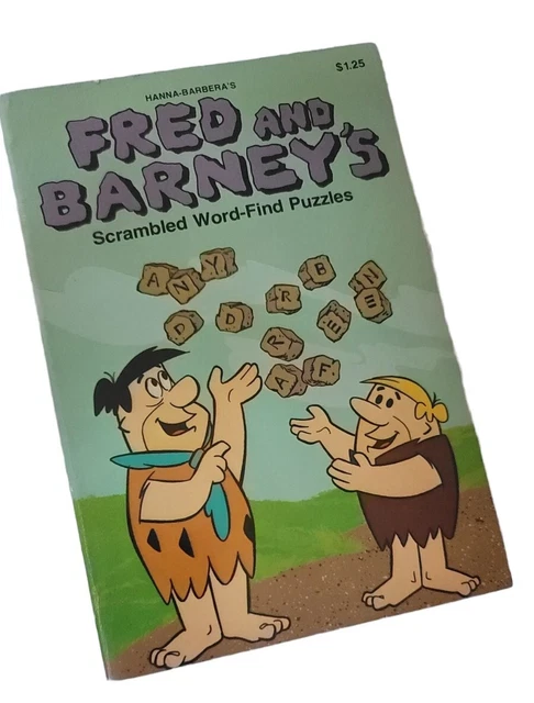 VINTAGE 1978 THE FLINTSTONES FRED and BARNEY SCRAMBLED WORD FIND ...