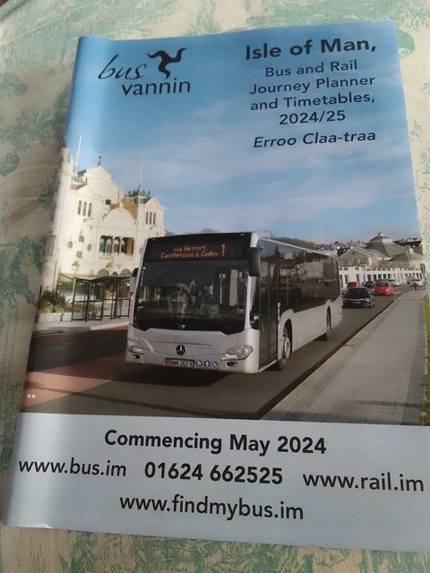 BUS VANNIN 2024/5 bus and rail timetable booklet Isle of Man £8.64 ...