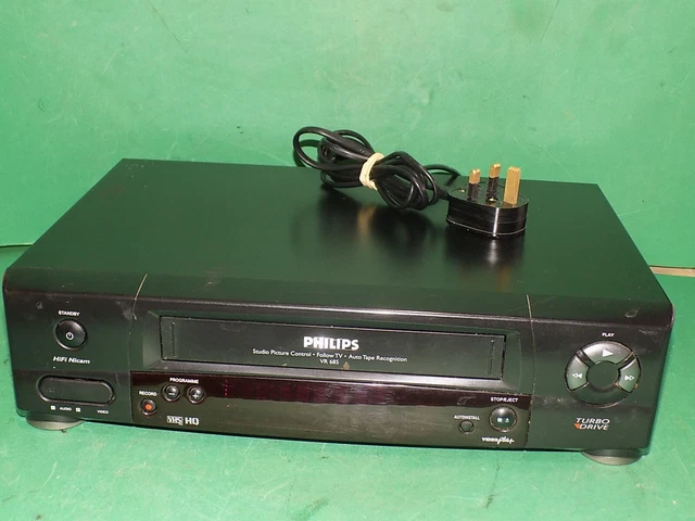 PHILIPS VCR VHS VIDEO CASSETTE RECORDER Vintage VR685 Black Quality ...