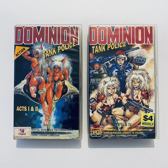 DOMINION TANK POLICE (VHS, 1989) Anime Series Manga Video Ex-Rental ...
