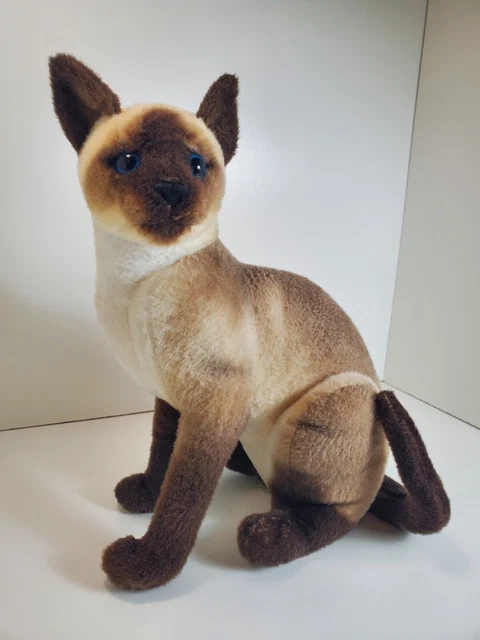 TIGER TALE TOYS Siamese Cat Plush 14" Realistic Blue Eyes Stuffed ...