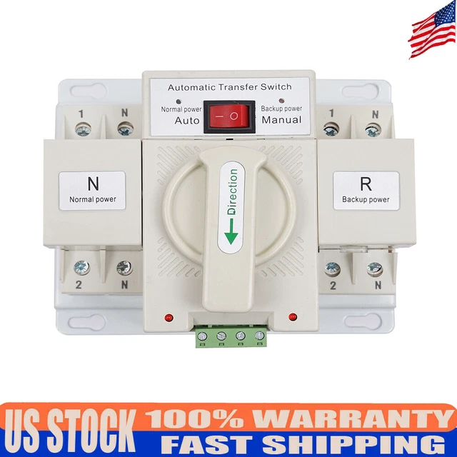 2P/63A AUTOMATIC TRANSFER Switch Dual Power Generator Changeover Switch ...