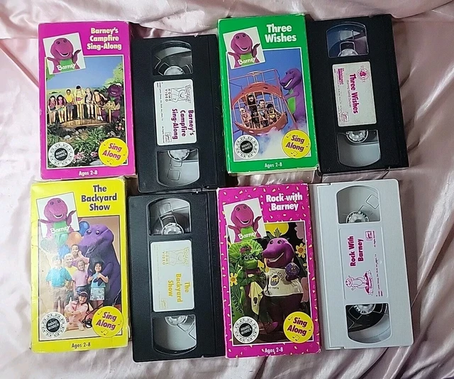 BARNEY VHS LOT Three Wishes Campfire Sing-Along Backyard Show Rock With ...