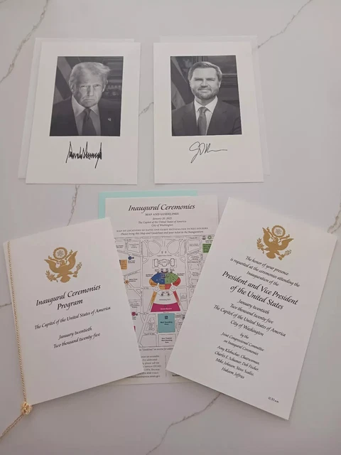 2025 OFFICIAL TRUMP Inauguration Collector Invite Program Rep Letter ...