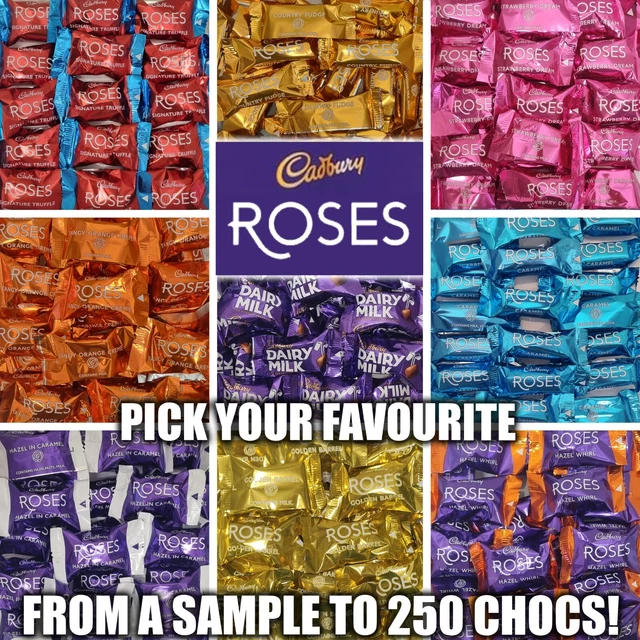 CADBURY ROSES CHOCOLATES Choose Flavour Pick And Mix Own Xmas Chocs ...