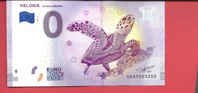 BILLET SOUVENIR TOURISTIQUE 0 euro Ile de la Réunion Kelonia 2019 EUR 2 ...