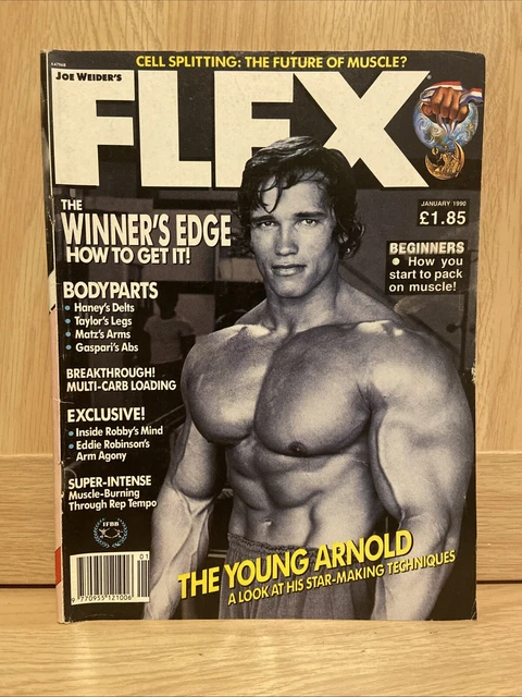 FLEX BODYBUILDING MAGAZINE January 1990 Arnold Schwarzenegger £19.99 ...