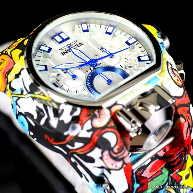 INVICTA RESERVE BOLT Zeus Magnum Graffiti Steel Blue Swiss Mvt Watch ...