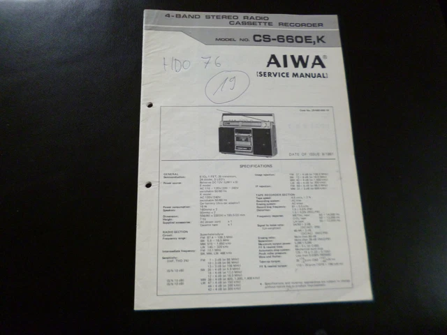 ORIGINAL SERVICE MANUAL Schaltplan Aiwa CS-770 EUR 11,90 - PicClick DE