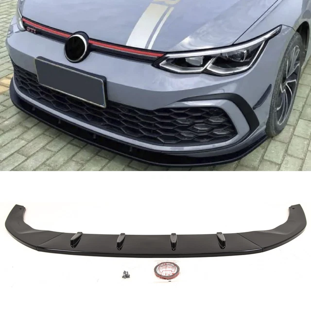 VW GOLF MK8 GTI GTD GTE R LINE 2020- Front Lip Splitter Spoiler Gloss ...