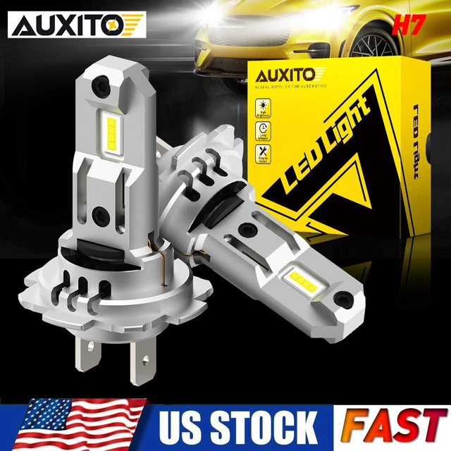 PAIR AUXITO MINI H7 LED Headlight Bulbs Kit 60W 20000LM 6500K For VW ...