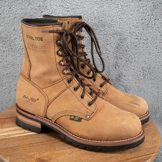 AD TEC MEN'S Size 10.5 M/W 9" Leather Logger Boot - Steel Toe - 1740 £ ...